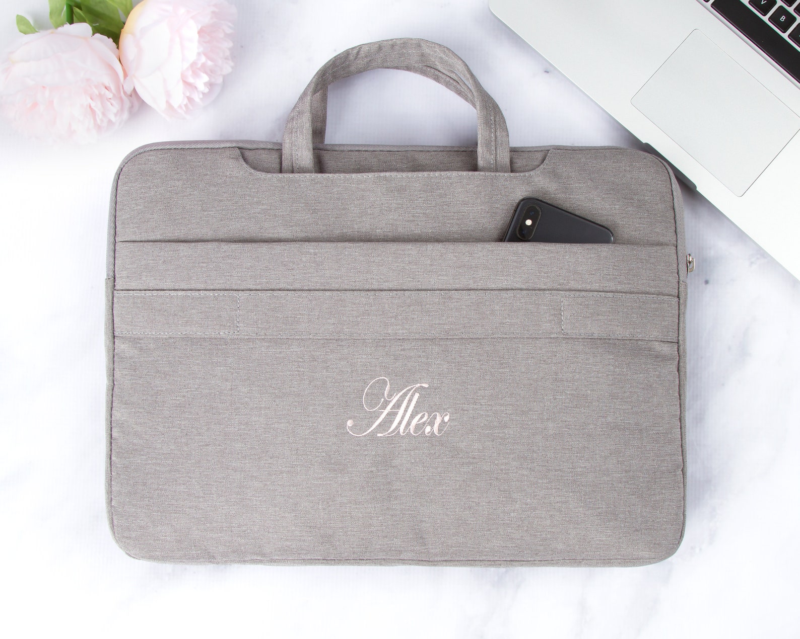 Monogrammed Laptop Sleeve, Custom Laptop Tablet Case, Personalized ...