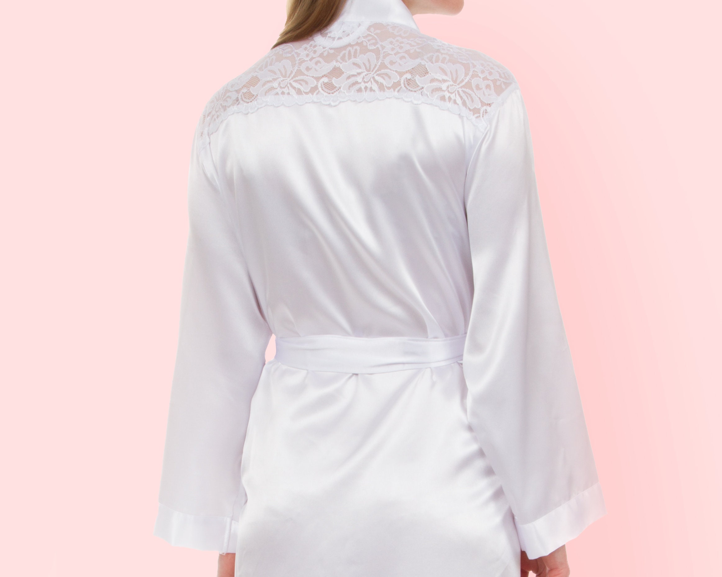 Personalized Lace Satin Robes Bride Tribe Robes Bridesmaid | Etsy