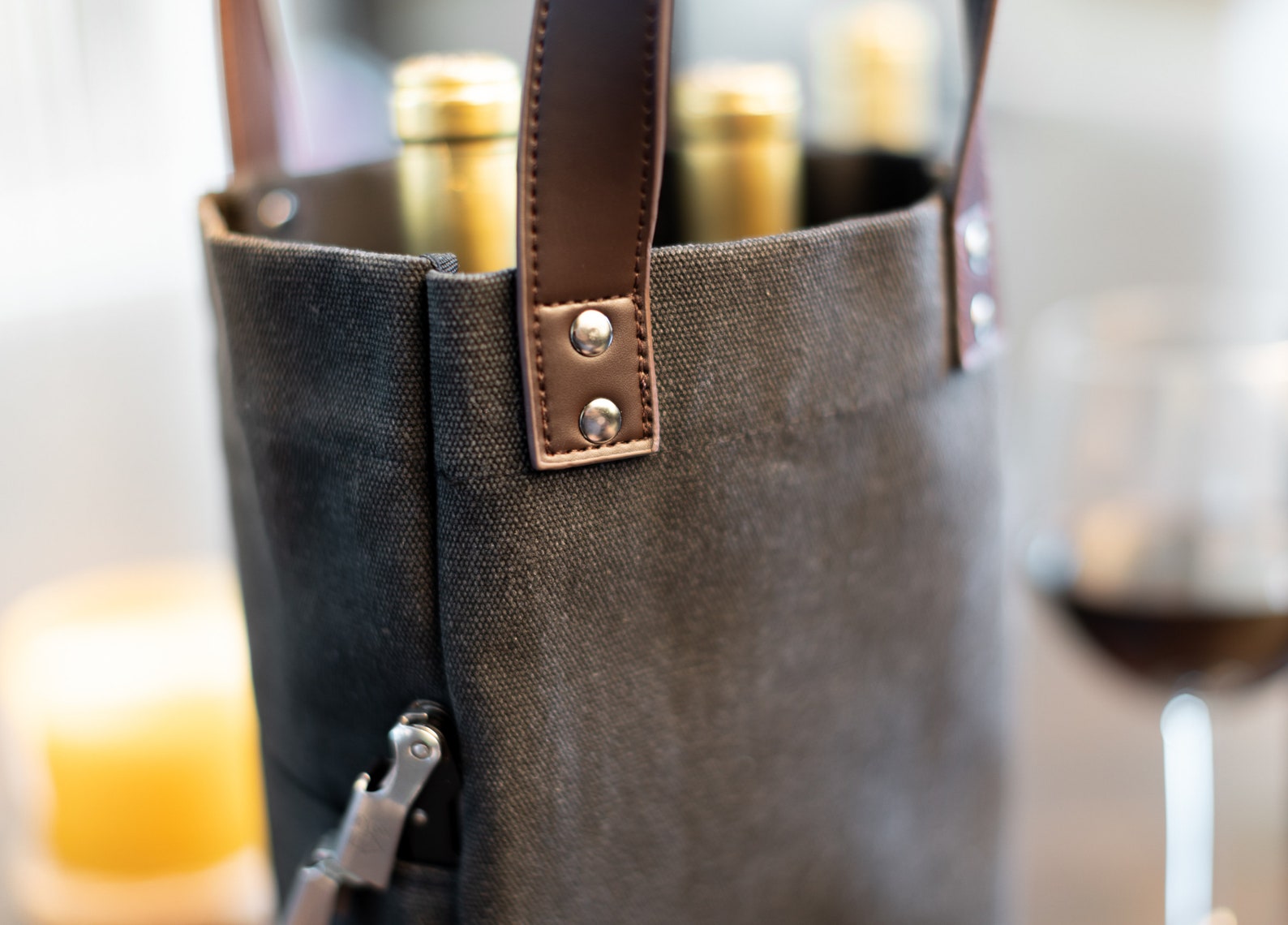 Personalized 2 Bottle Wine Tote Bag, Double Bottle Wine Carrier ...