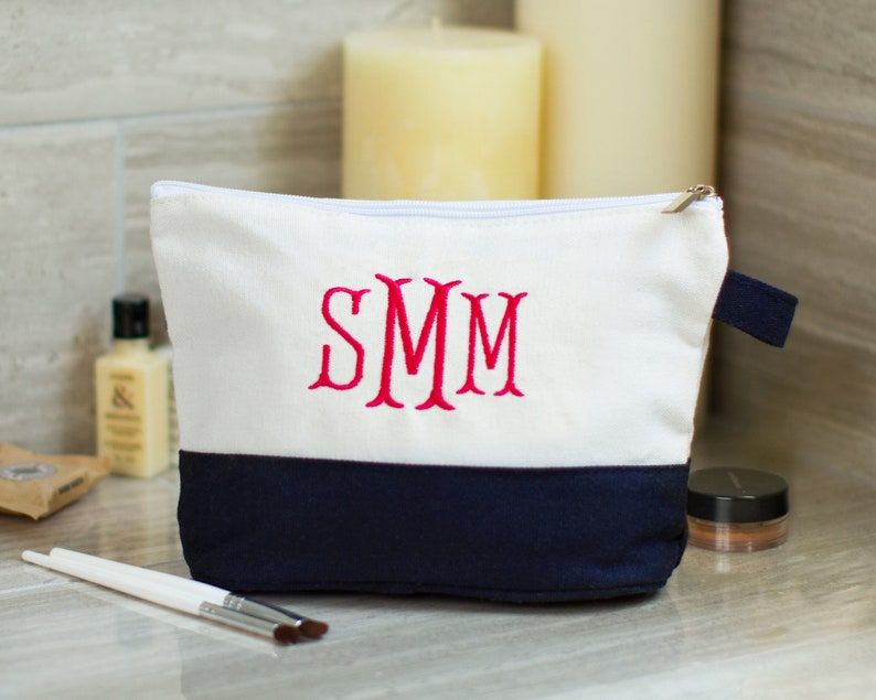Personalized Cosmetic Bag Canvas Makeup Case for Bridesmaids - Etsy