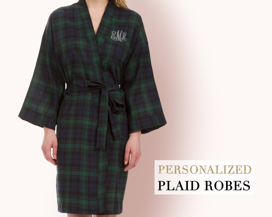 Personalized Plaid Robe, Christmas Present, Holiday Gift, Bridal Party ...