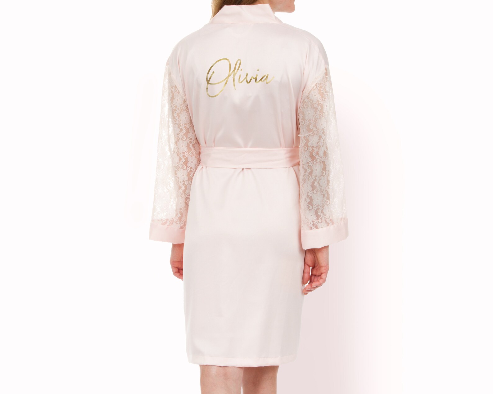 Personalized Robe Lace Satin Robe Custom Birthday Gift for - Etsy