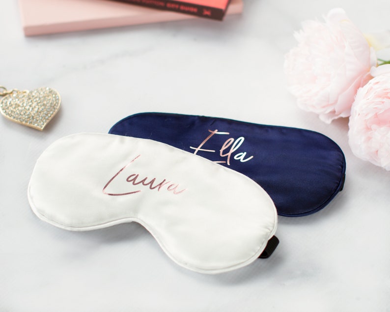 Custom Printed Eye Mask Gift Set Sleep Mask Silky Satin | Etsy