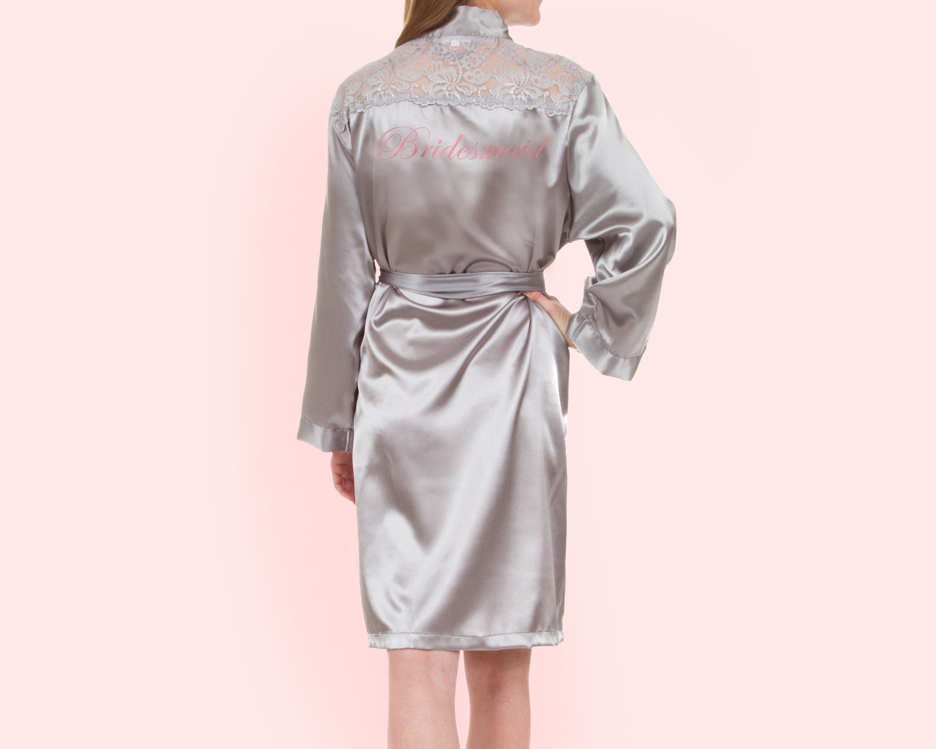 Personalized Lace Satin Robes Bride Tribe Robes Bridesmaid | Etsy