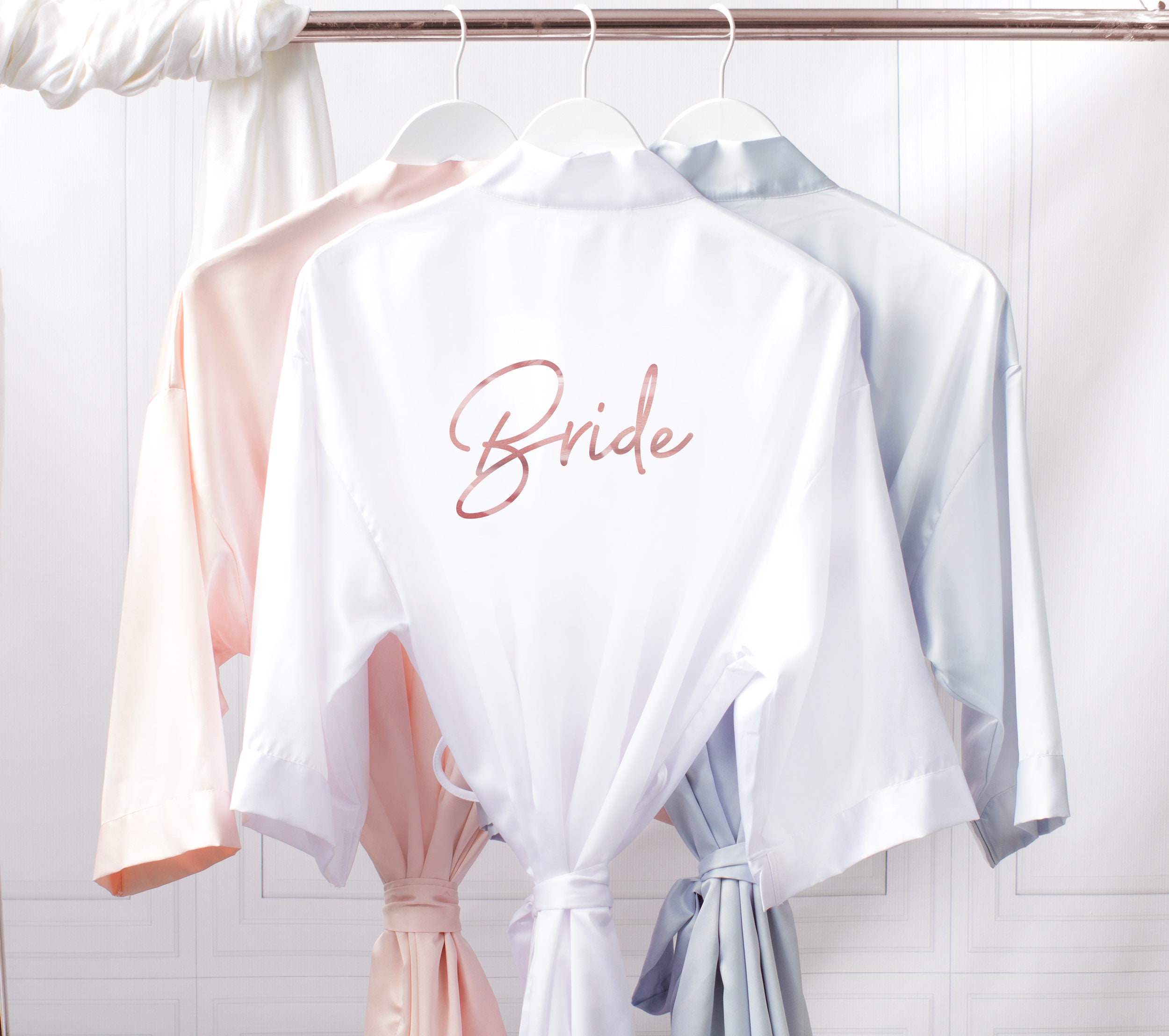 Rose Gold Bridesmaid Robe Cute Bridesmaids Gift Bride Squad - Etsy