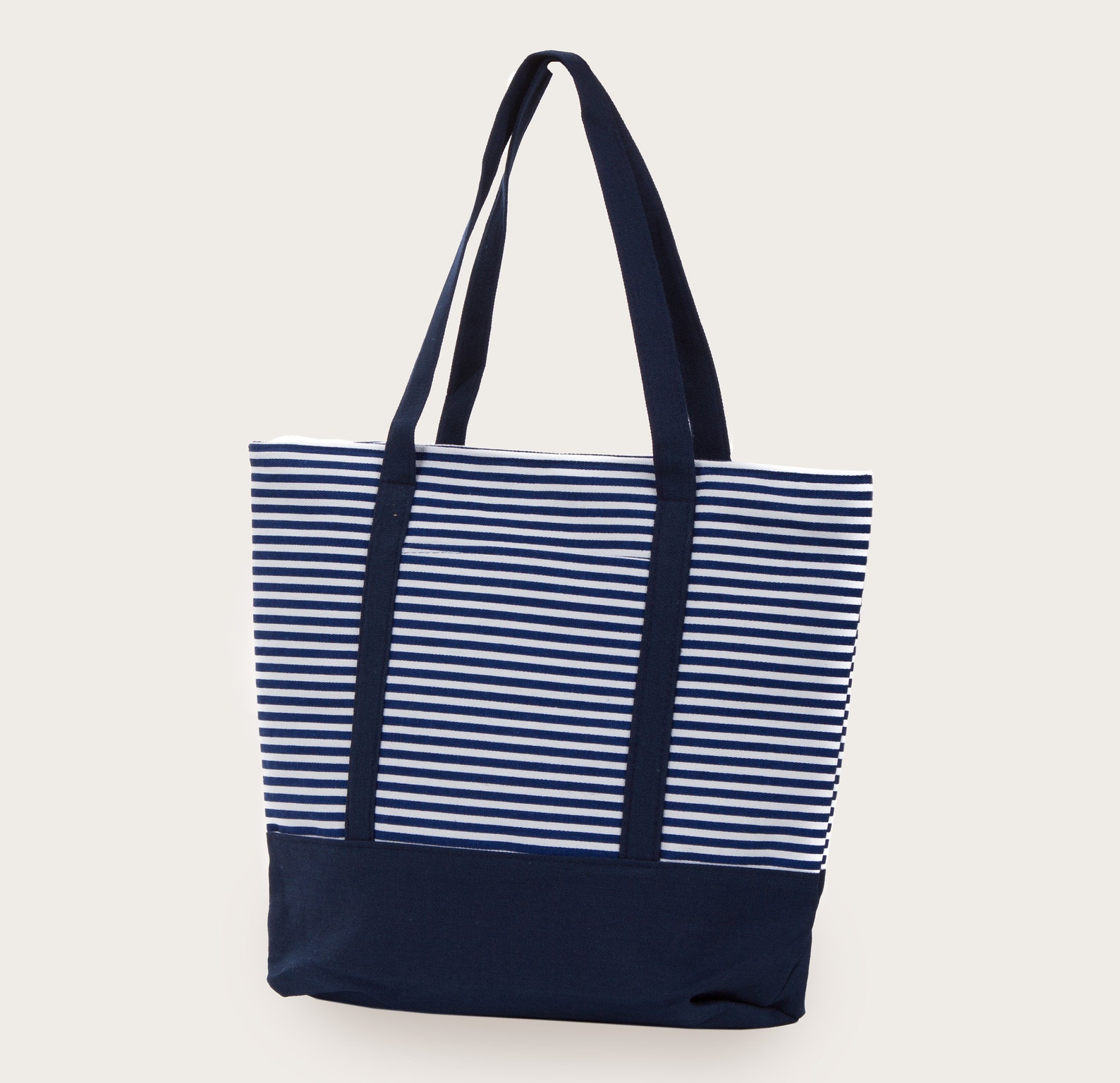 SALE Embroidered Stripe Canvas Tote, Bridal Gift Bag, Bridesmaids Gift ...