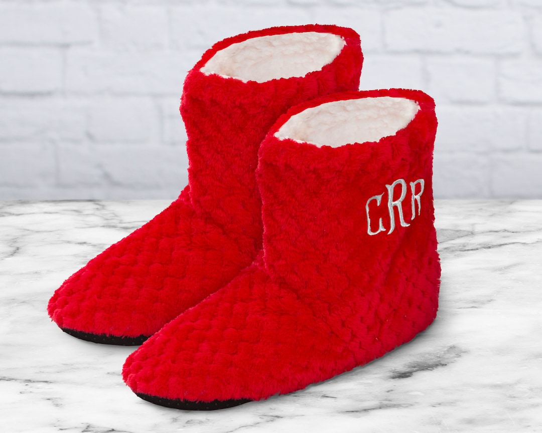 Personalized Slippers, Christmas Holiday Gift for Her, Monogrammed ...