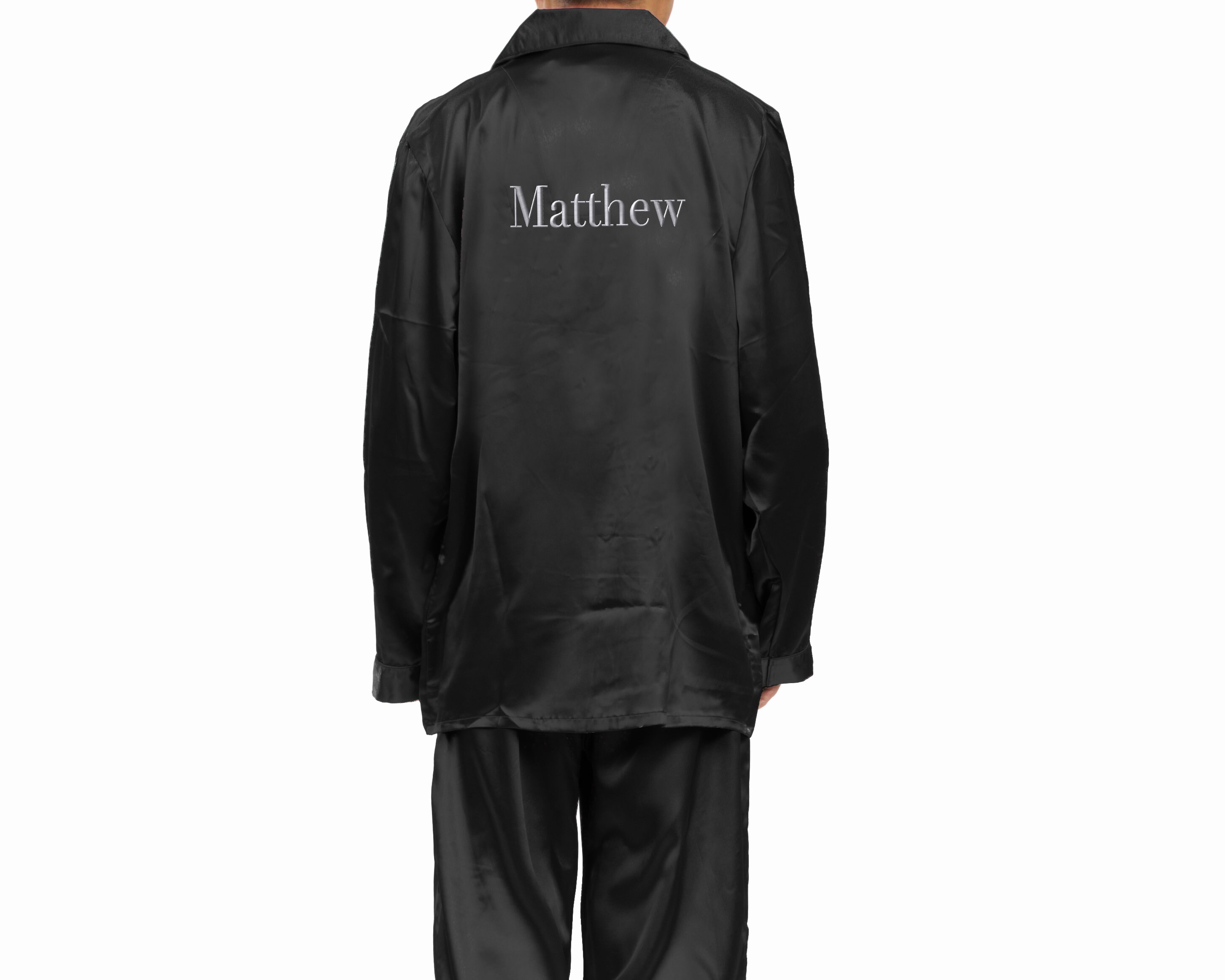 Personalized Men's Satin Pajamas Custom Name Satin Pajama | Etsy