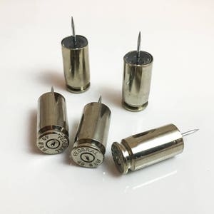 Bullet Gifts / Silver Bullet Push Pins / 5 Bullet Thumb Tacks ...