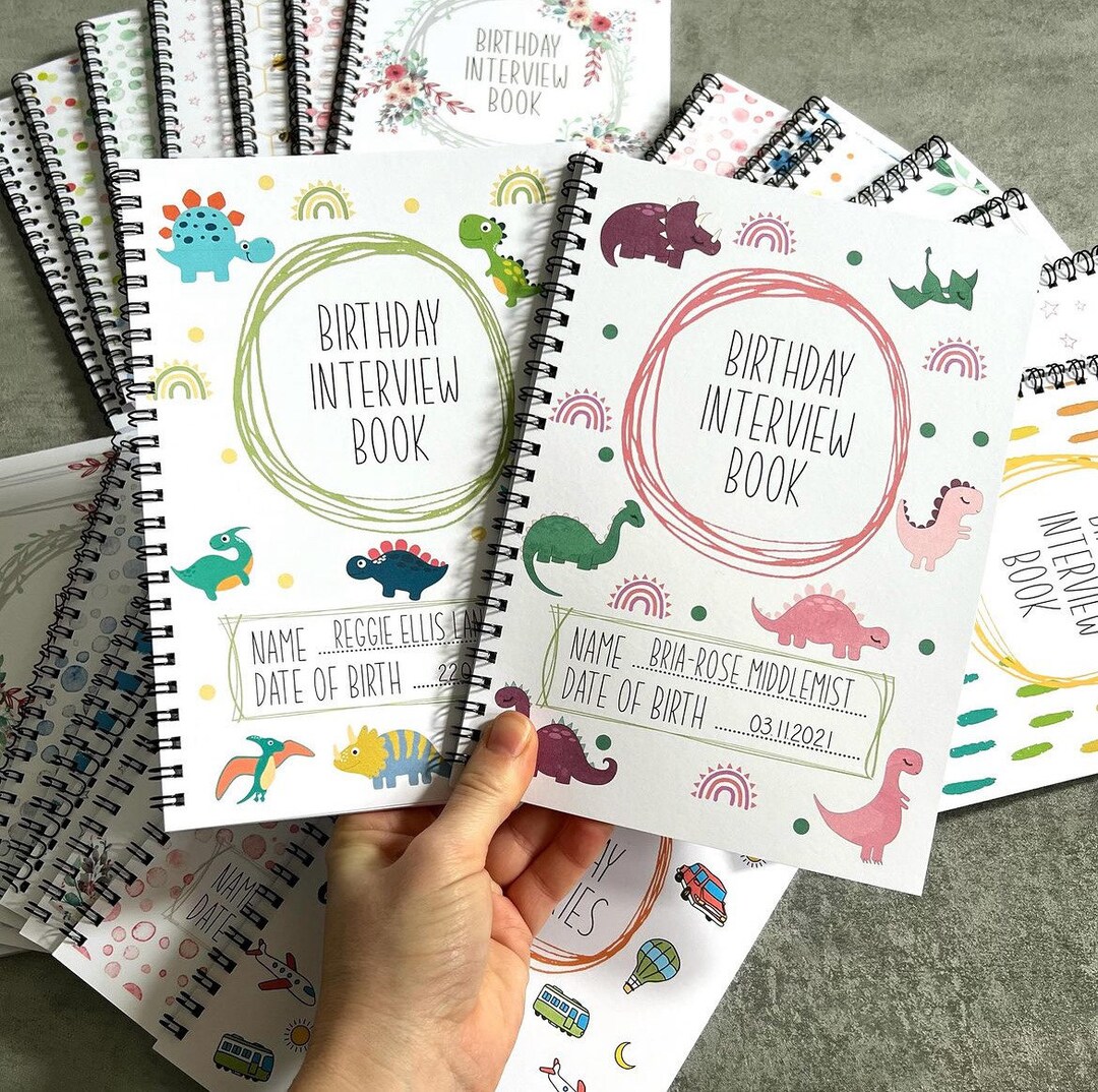 Personalised Birthday Interview Book: Baby to Age 18, Keepsake Journal ...