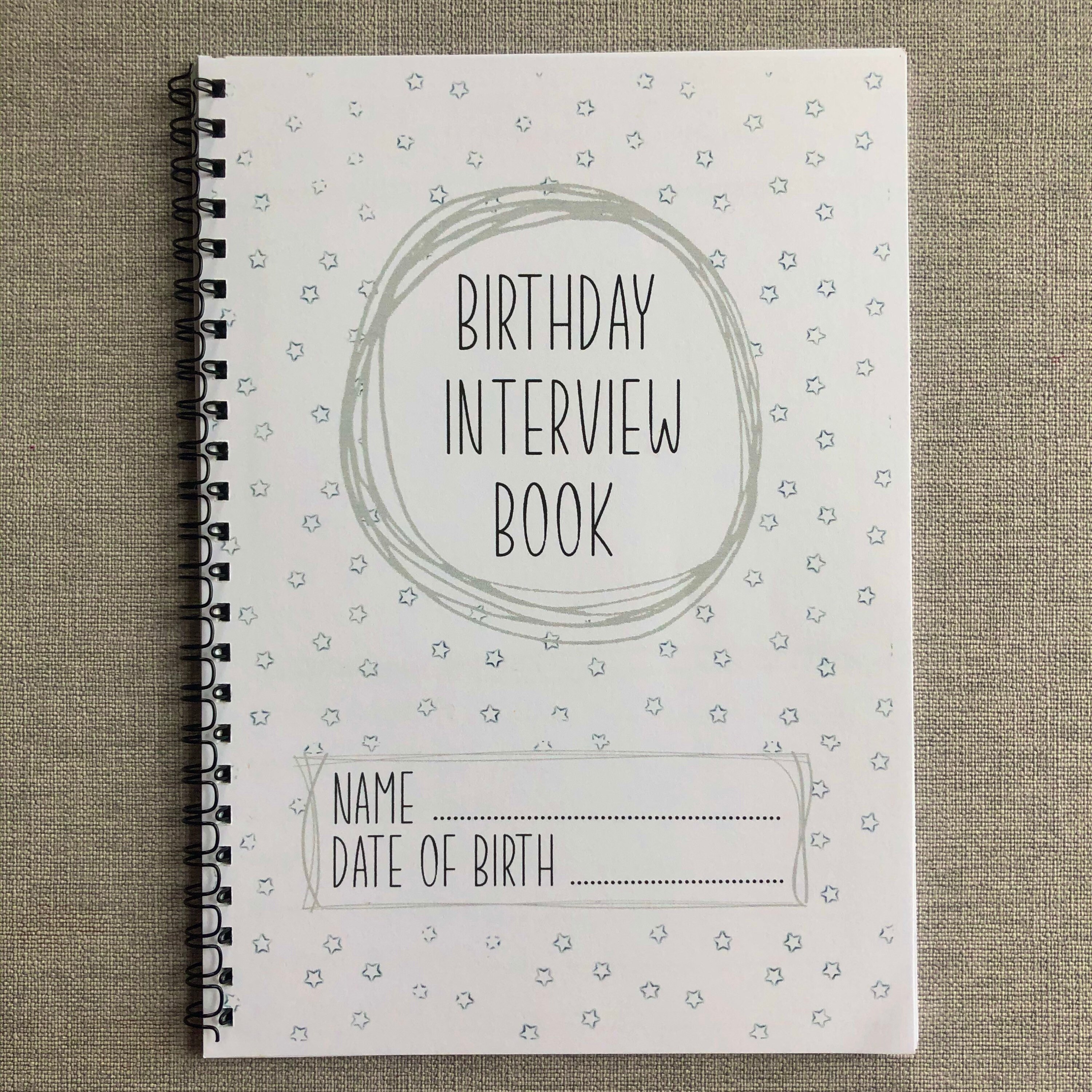 NON PERSONALISED Birthday Interview Book New Baby Gift | Etsy