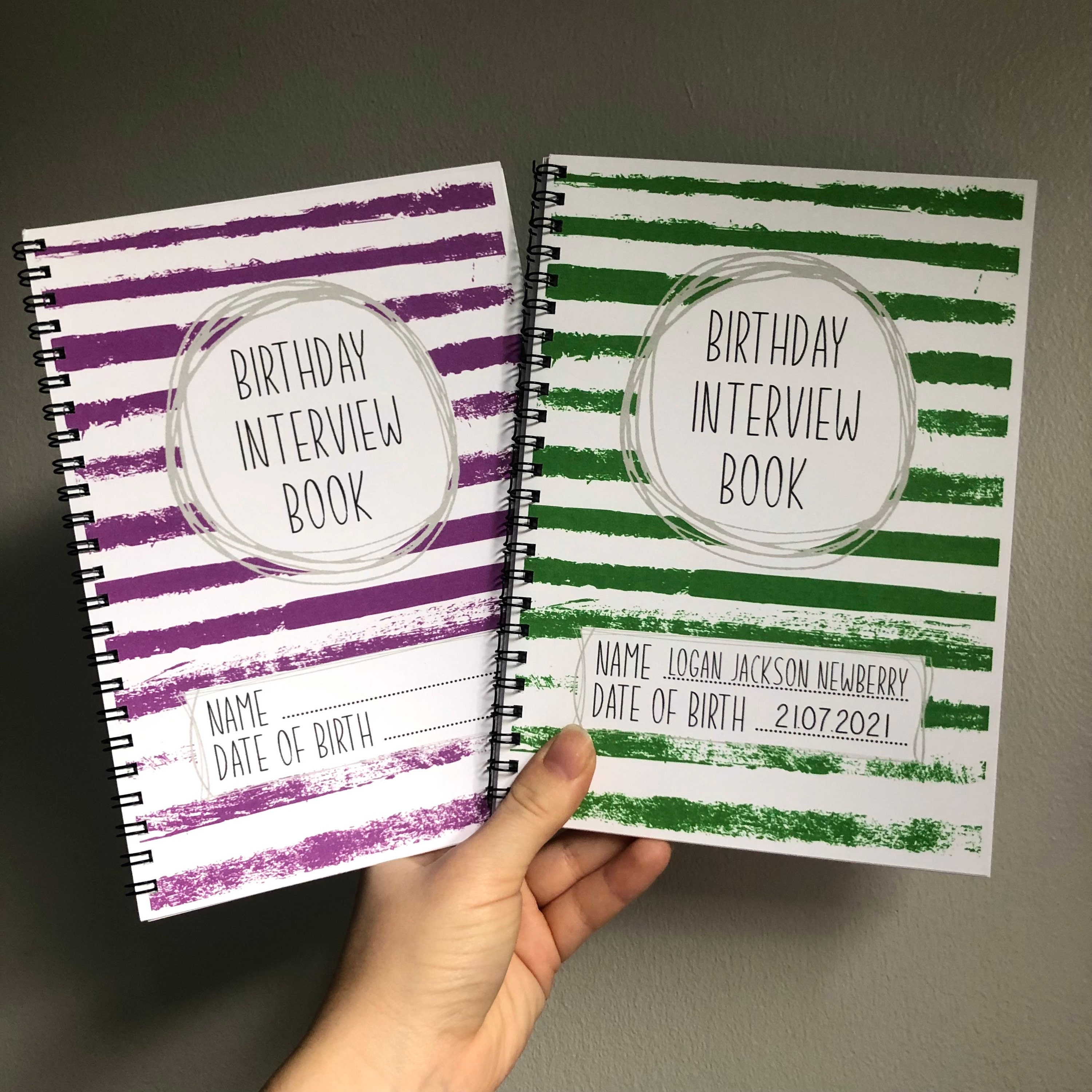 NON PERSONALISED Birthday Interview Book New Baby Gift - Etsy UK