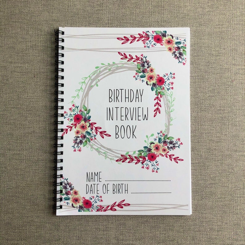 NON PERSONALISED Birthday Interview Book New Baby Gift | Etsy