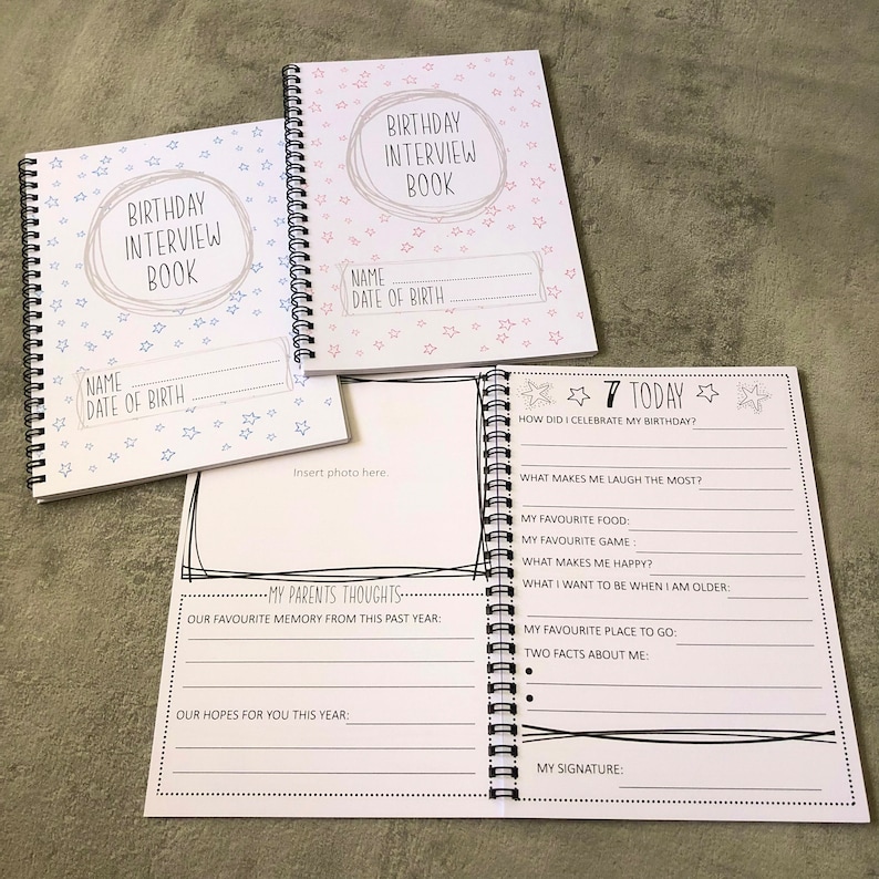 NON PERSONALISED Birthday Interview Book New Baby Gift - Etsy UK