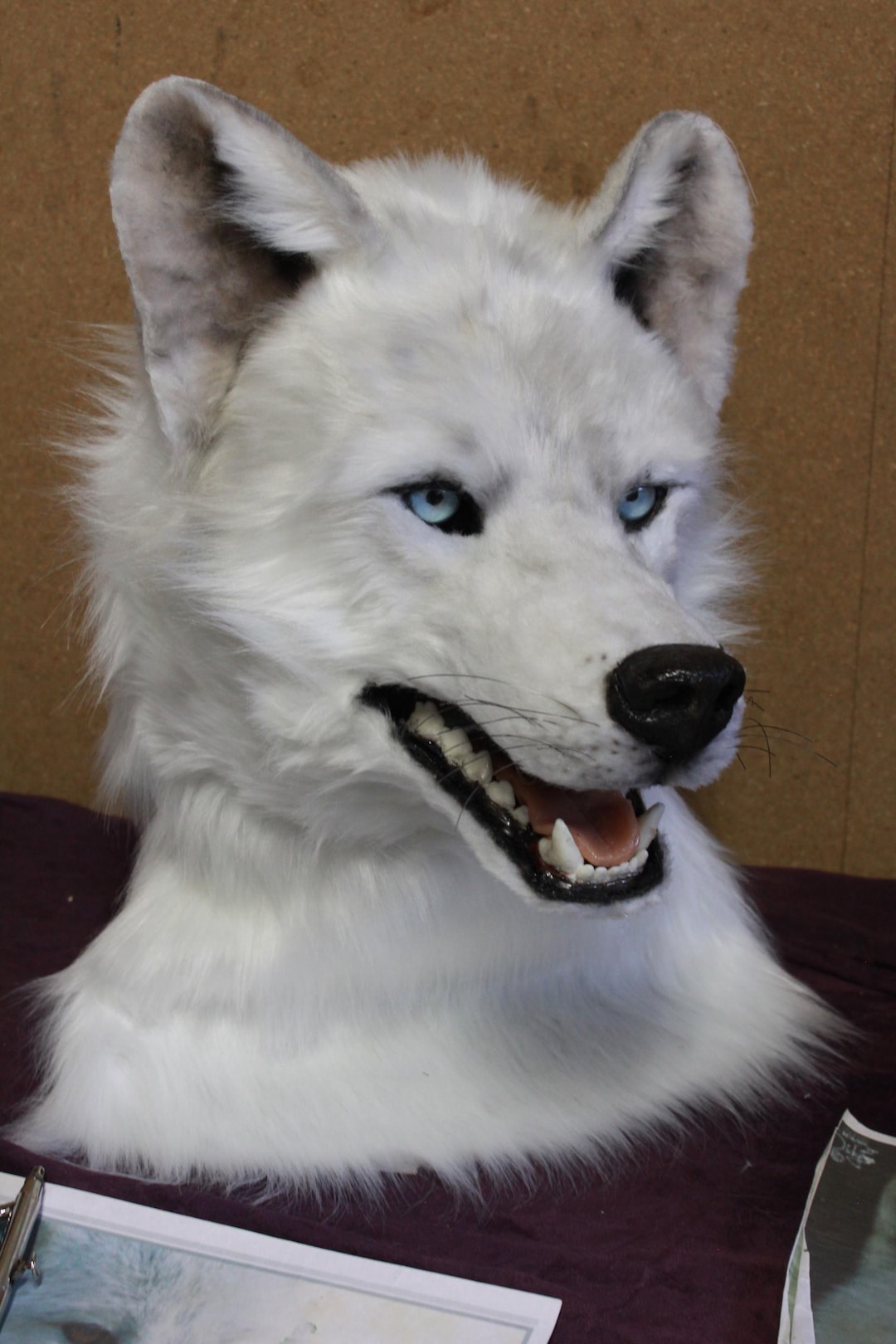 White Wolf Mask Alaska Fursuit. Realistic Fursuit Costume. Wolf Head ...