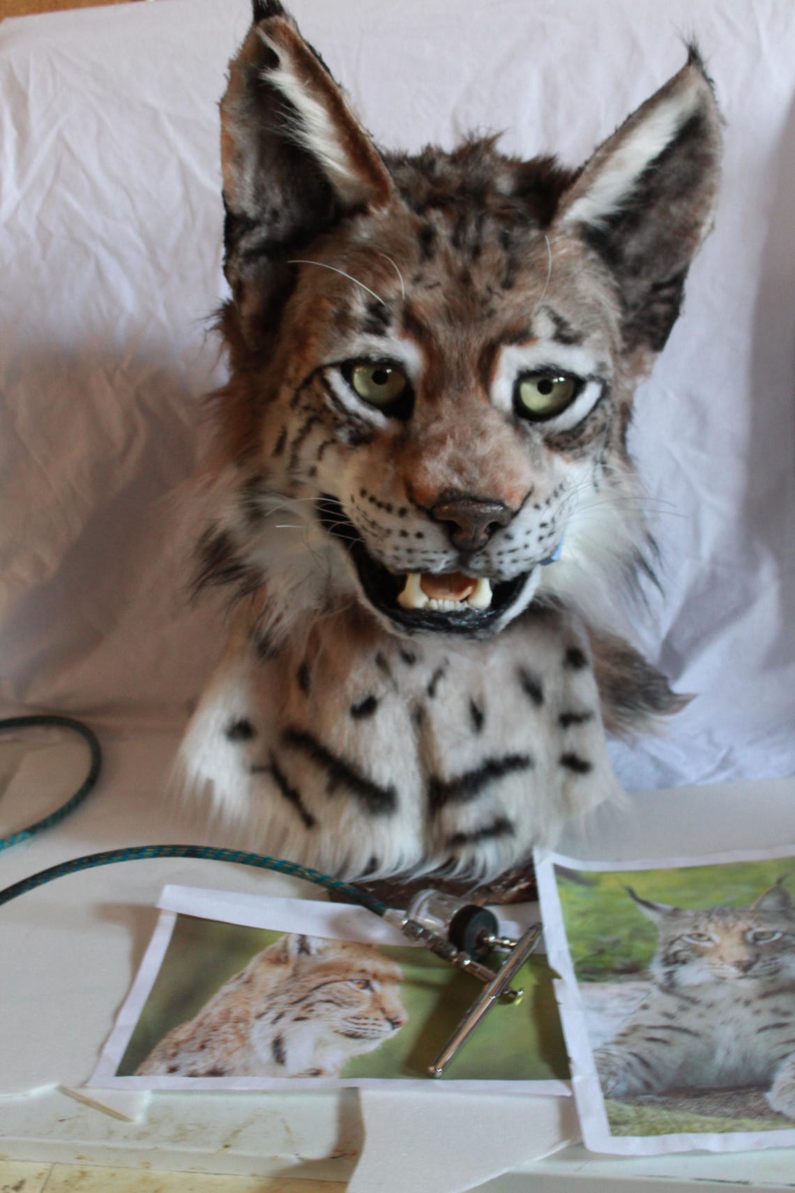 Lynx Fursuit Mask. Realistic Fur Costume. Lynx Fursuit Head. Halloween ...