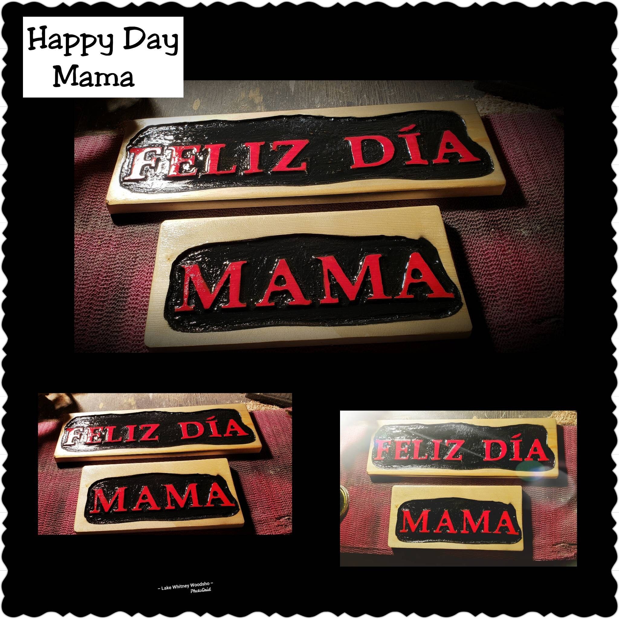 Wood Signs Feliz Dia Mama Spanish Sign Custom Sign | Etsy