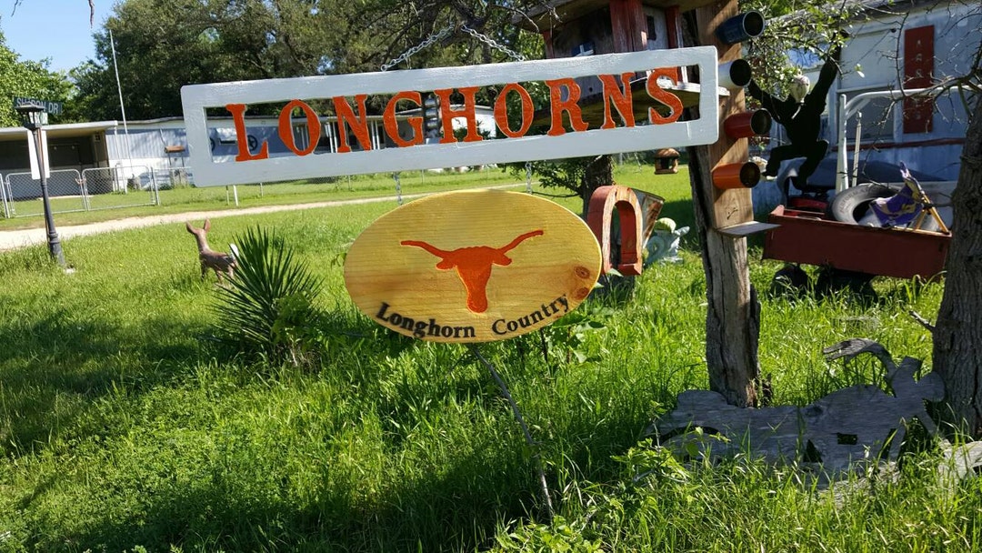 Texas Longhorns Custom Wooden Sign Longhorn Wall Sign Hanging Sign ...