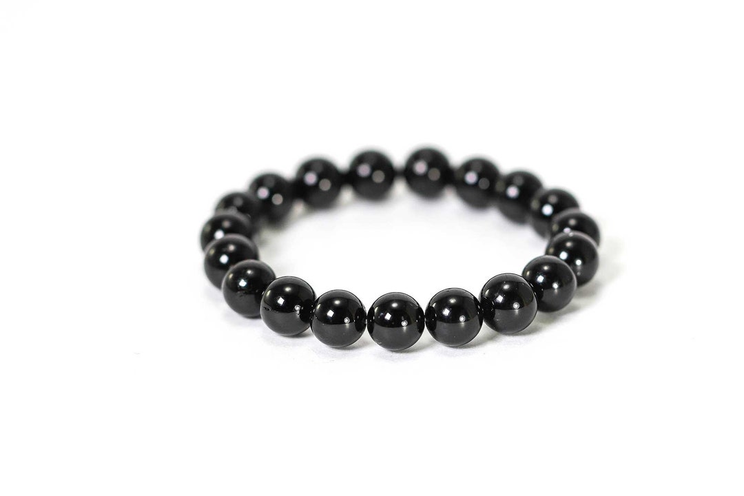 Schwarzer Turmalin Kristall Armband, Schutz Edelstein - Etsy.de