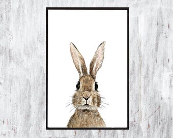 Rabbit watercolor | Etsy