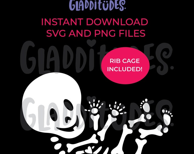 Skelly Baby Skeleton SVG File for Maternity Halloween Costume ...