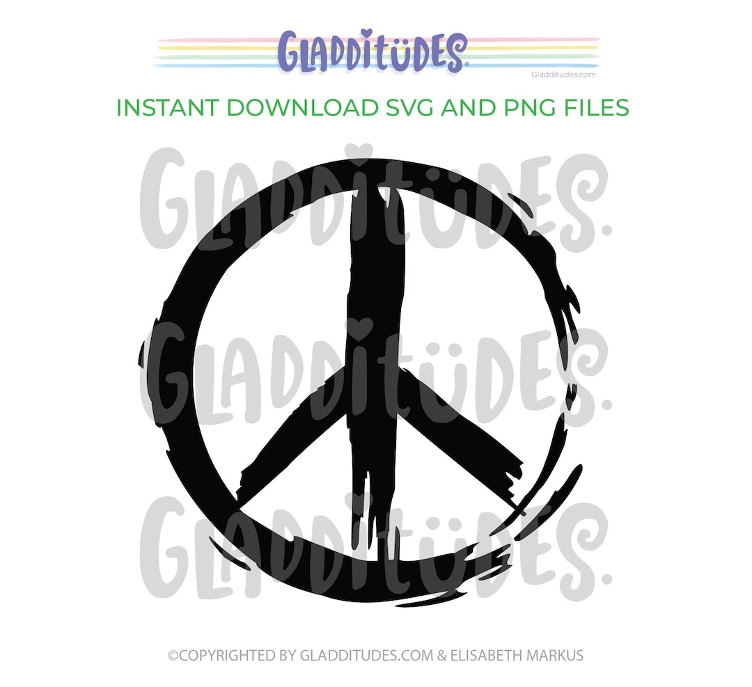 Painted Peace Sign SVG File - Etsy