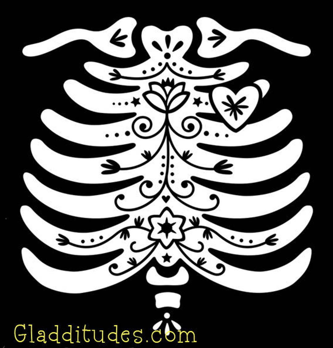 DIY Iron-on Transfer - Sugar Skull RIB CAGE (with Belly Options) - Etsy