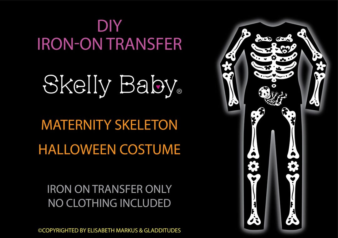 DIY Iron-on Transfer - Full Maternity Skeleton Costume - Rib Cage ...
