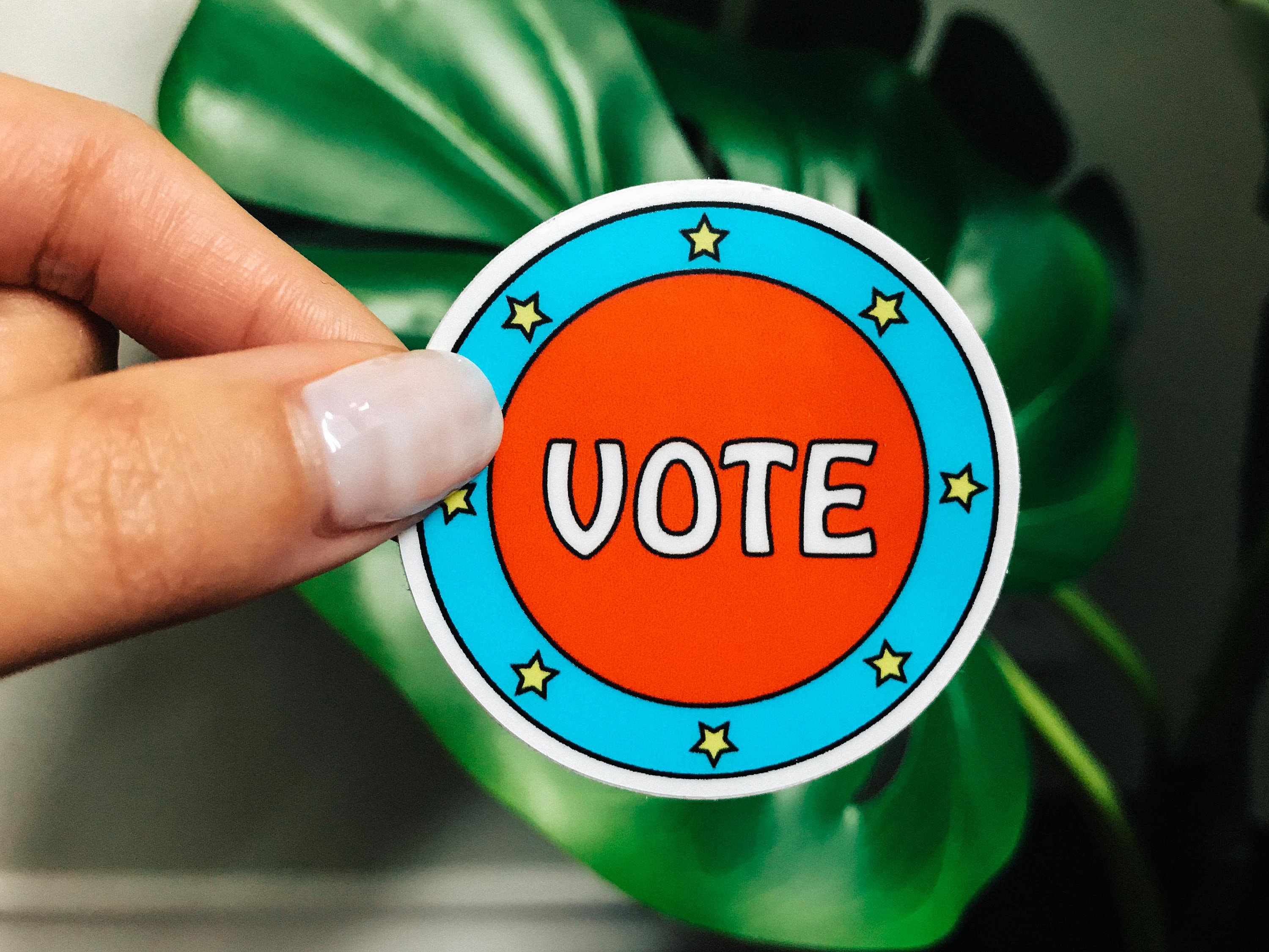 Vote Circle Sticker / Election Sticker / Retro Sticker / Funky | Etsy