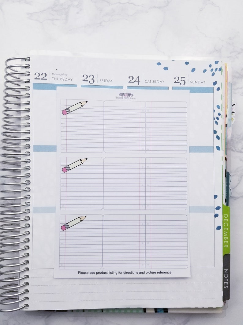 Notebook Paper Foldable Stickers - Etsy