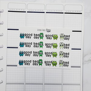 Good Day/bad Day Monster Stickers - Etsy