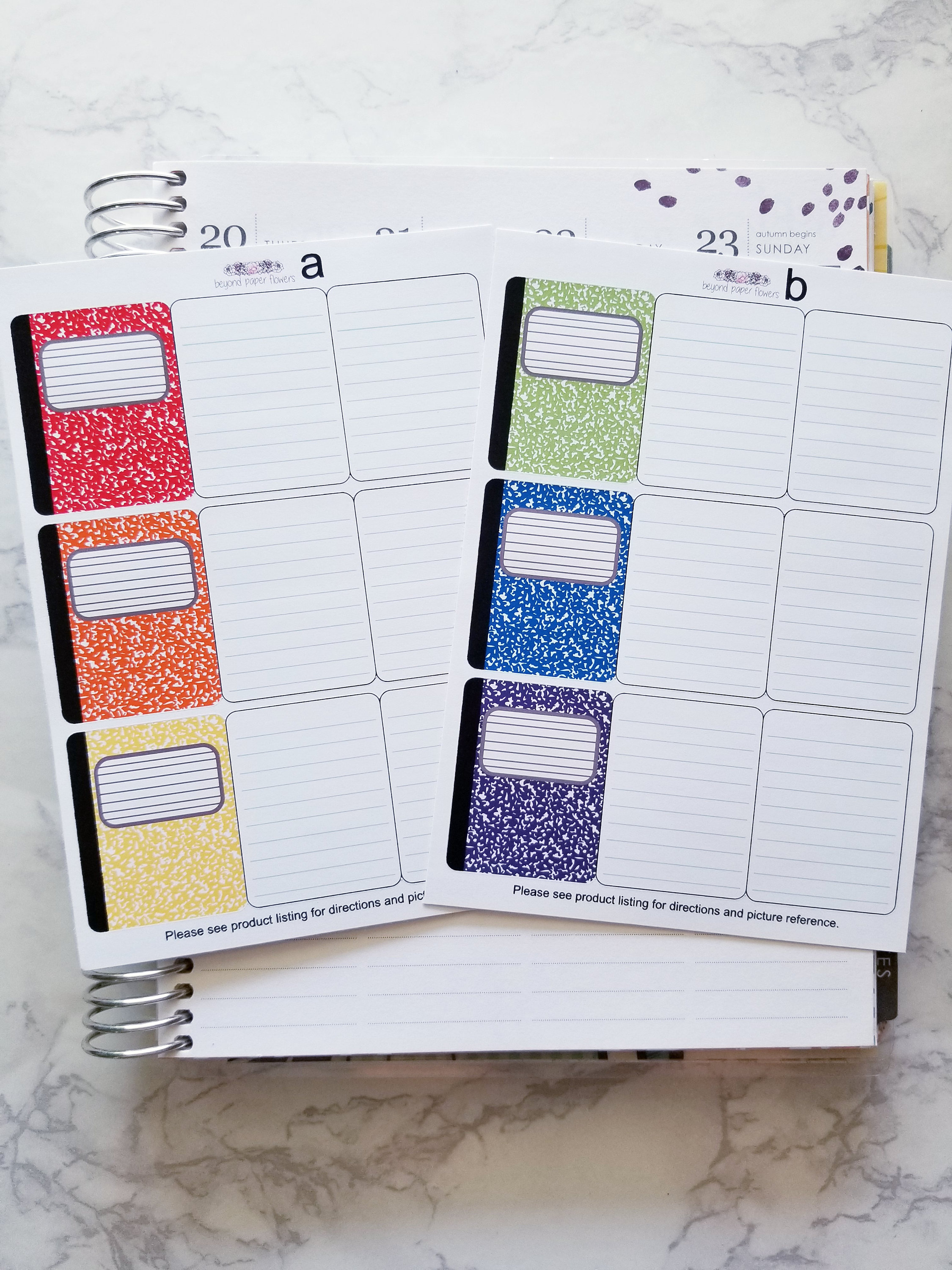 Notebook Inspired Foldable Stickers - Etsy