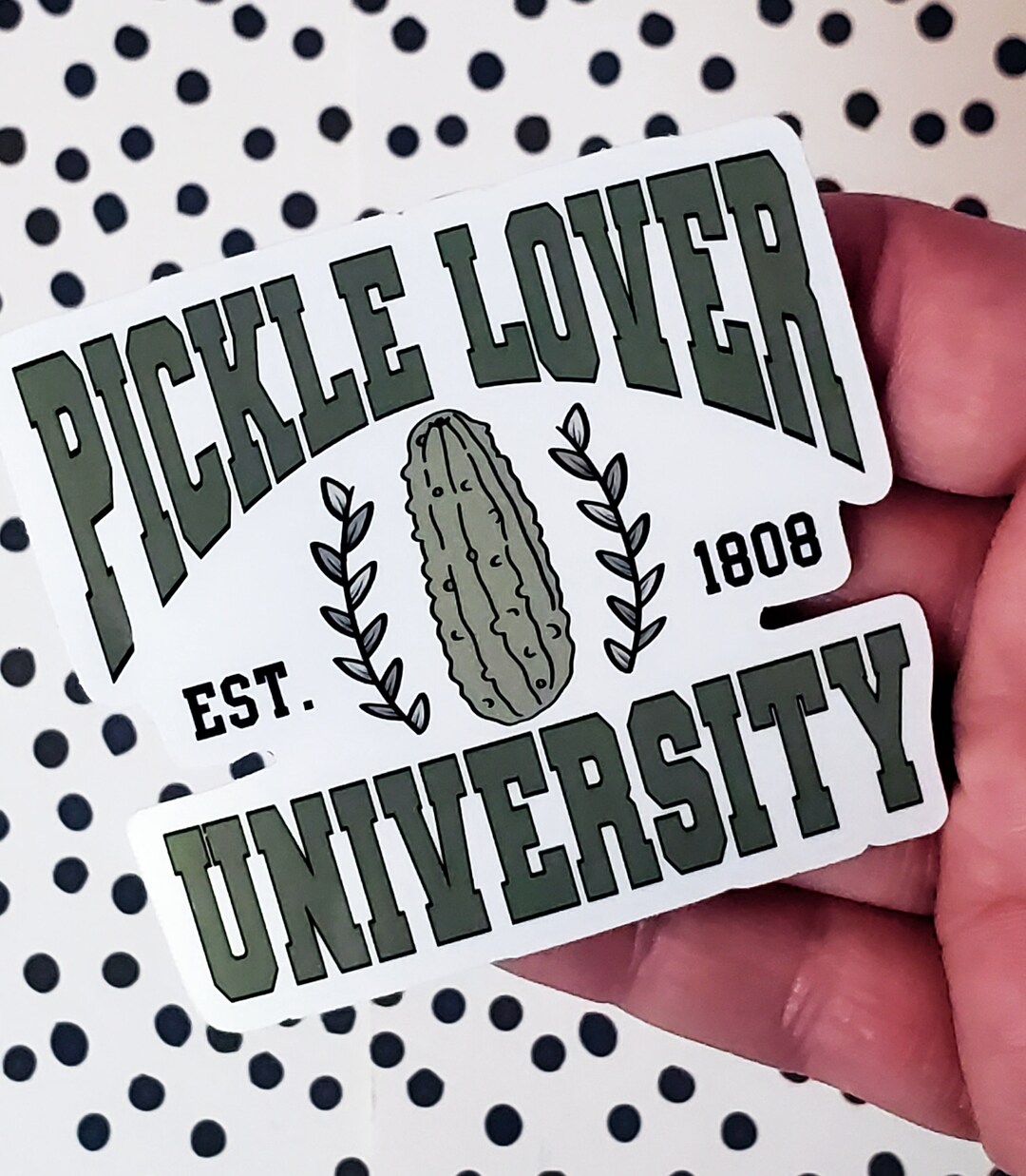 Pickle Lover University Vinyl Sticker Die Cut - Etsy