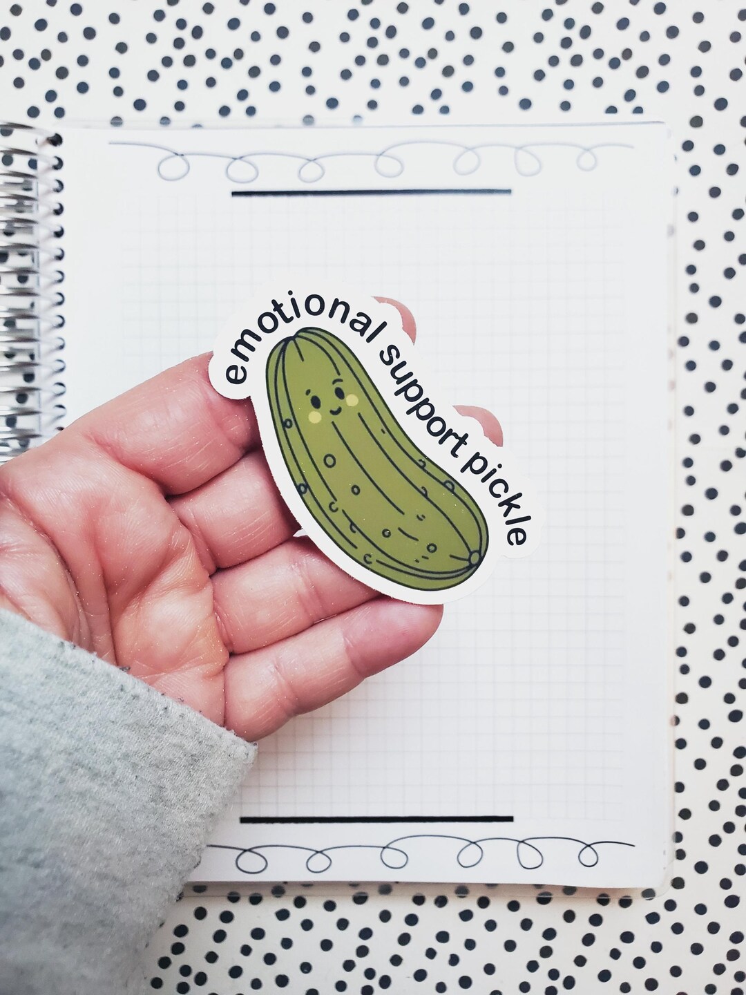 Emotional Support Pickle Vinyl Sticker Die Cut - Etsy