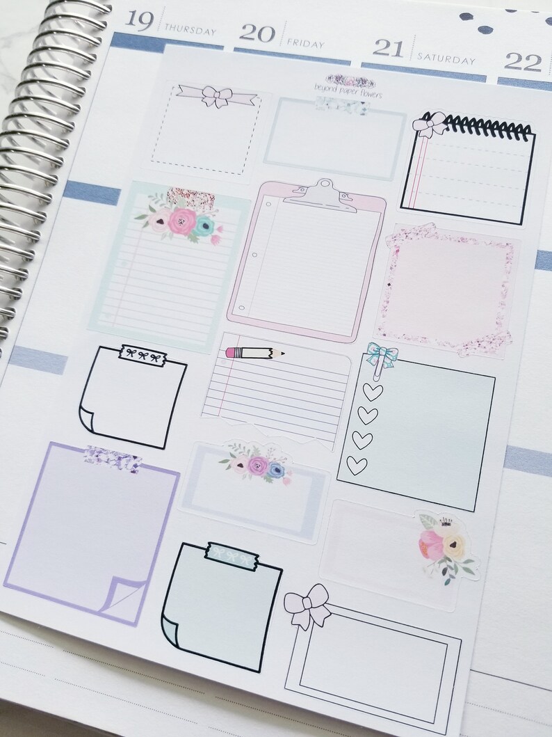 Pretty Notepad Sampler Stickers - Etsy