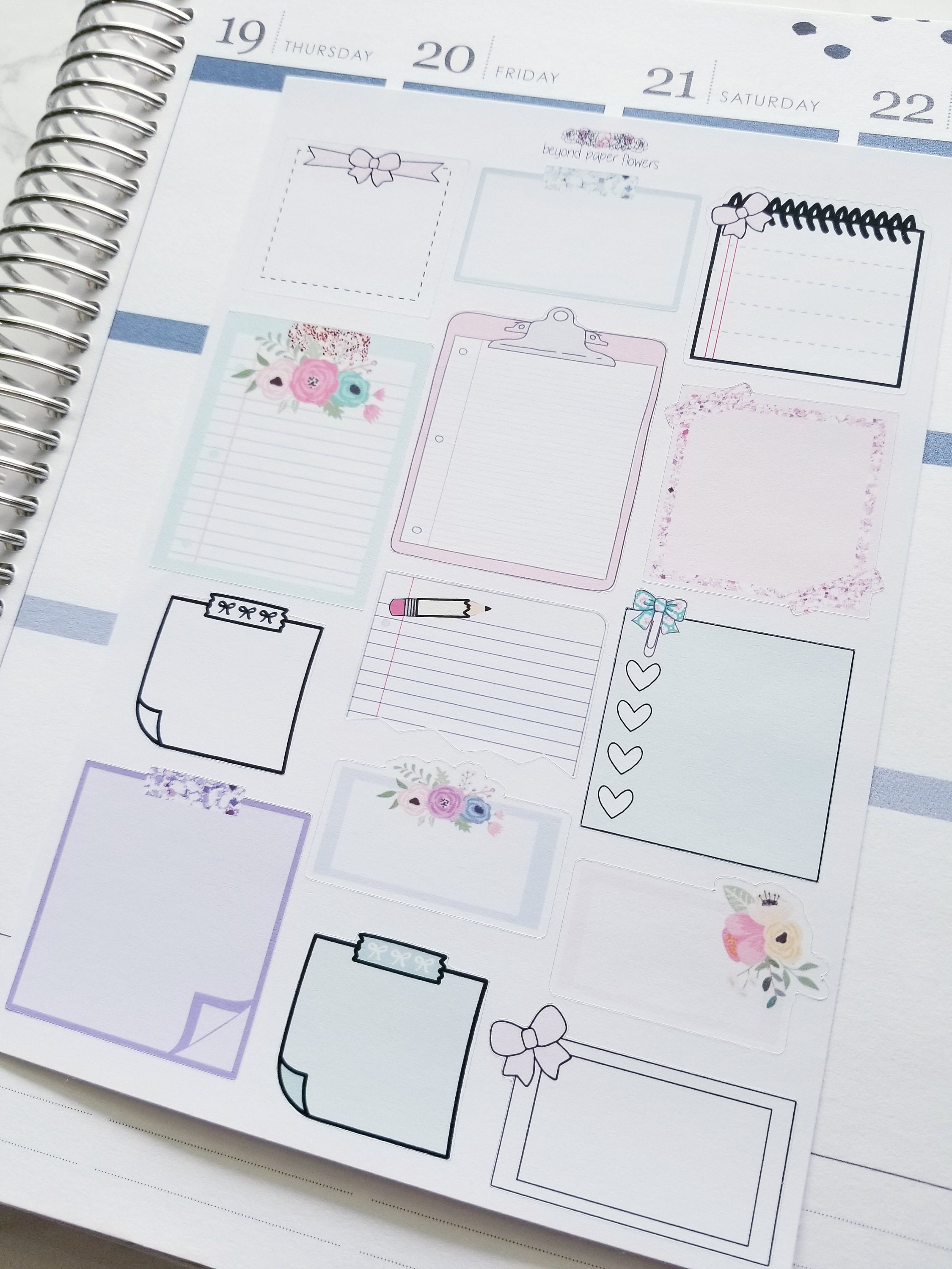 Pretty Notepad Sampler Stickers - Etsy