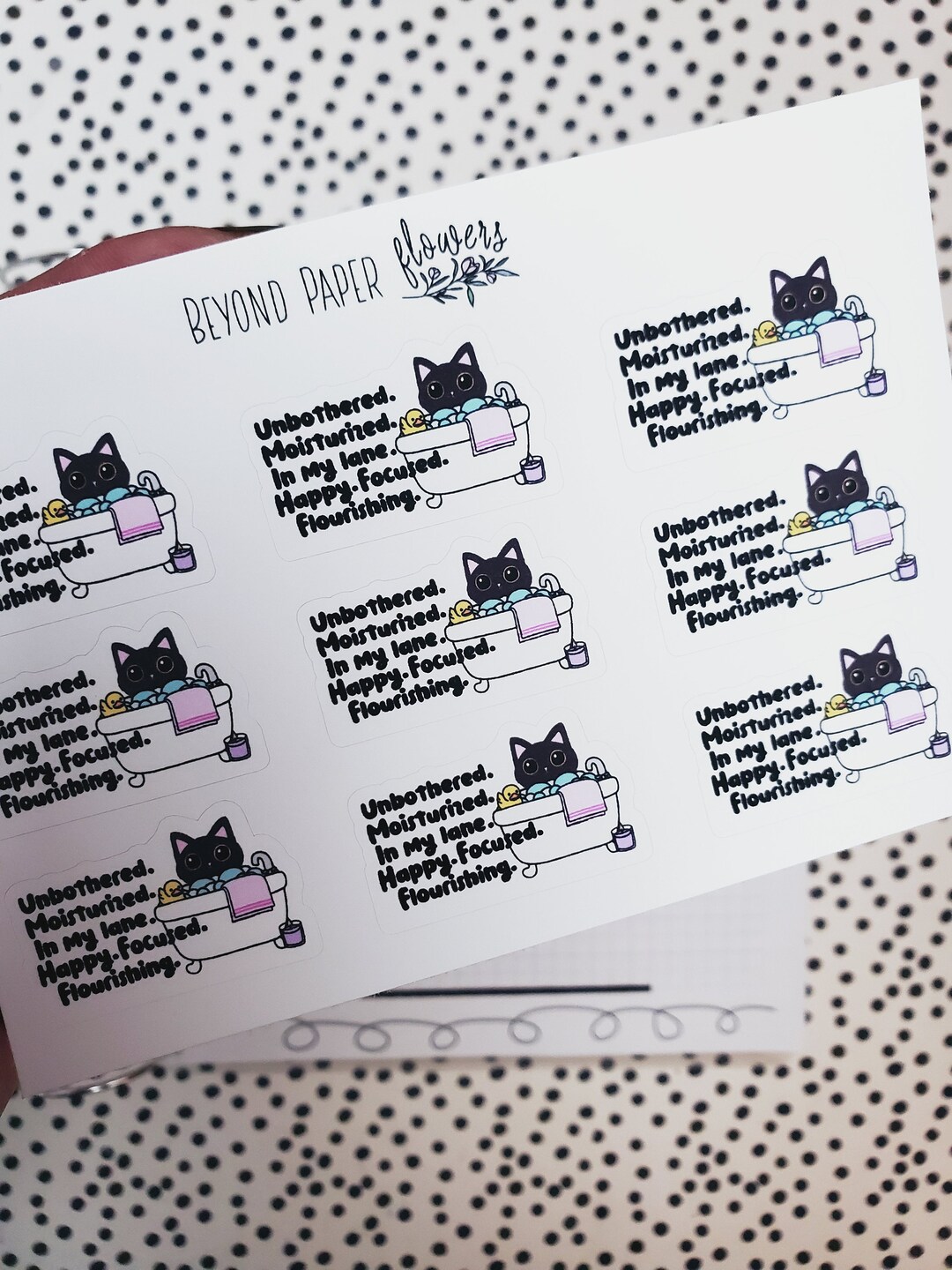 Unbothered Cat Deco Stickers - Etsy