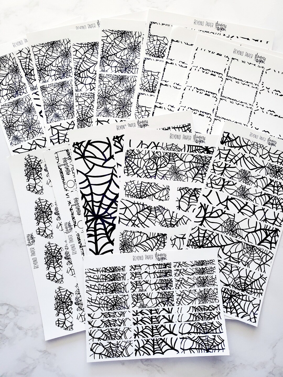 Spider Web Full, Half, Date, Washi, Bujo Stickers - Etsy