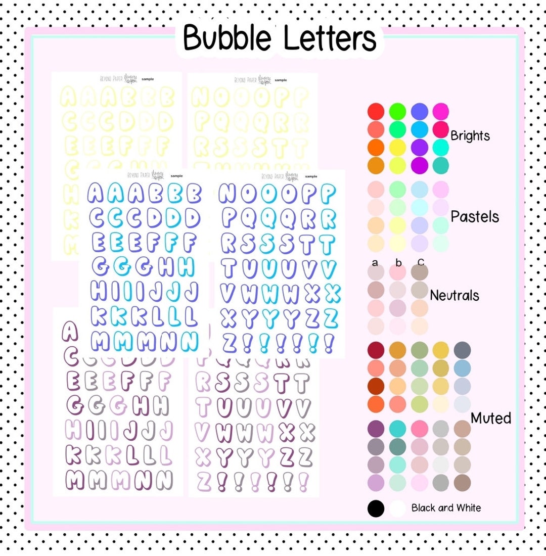 Bubble Letter Stickers Stickers - Etsy