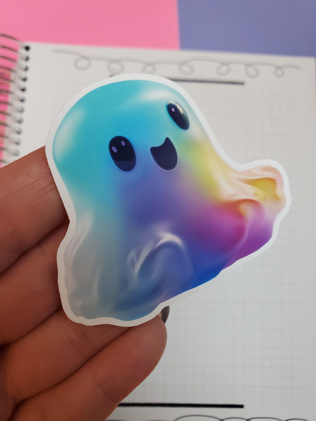 Jolly Ghost Vinyl Sticker Die Cut - Etsy