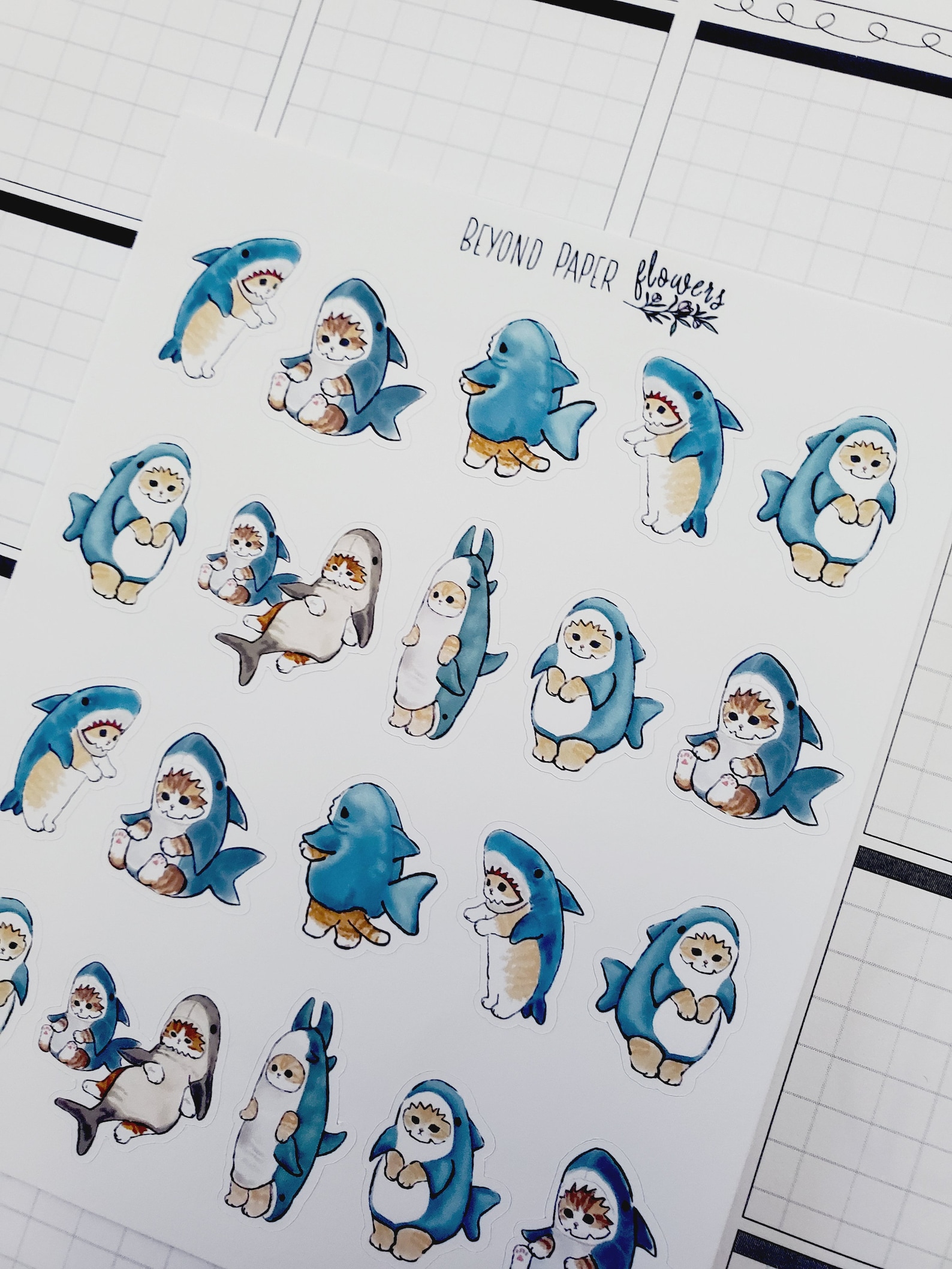 Kitty Shark Week Stickers - Etsy