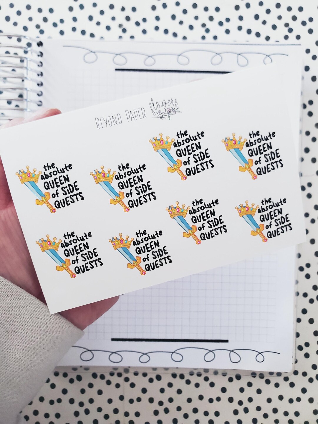 Queen of Side Quests... Deco Stickers - Etsy
