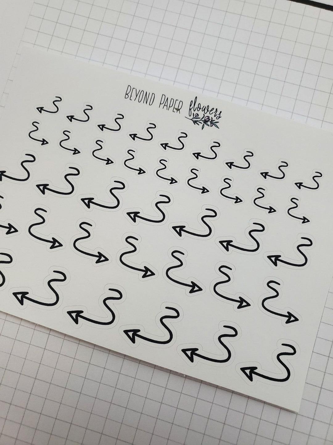 Curvy Black Arrow Stickers - Etsy
