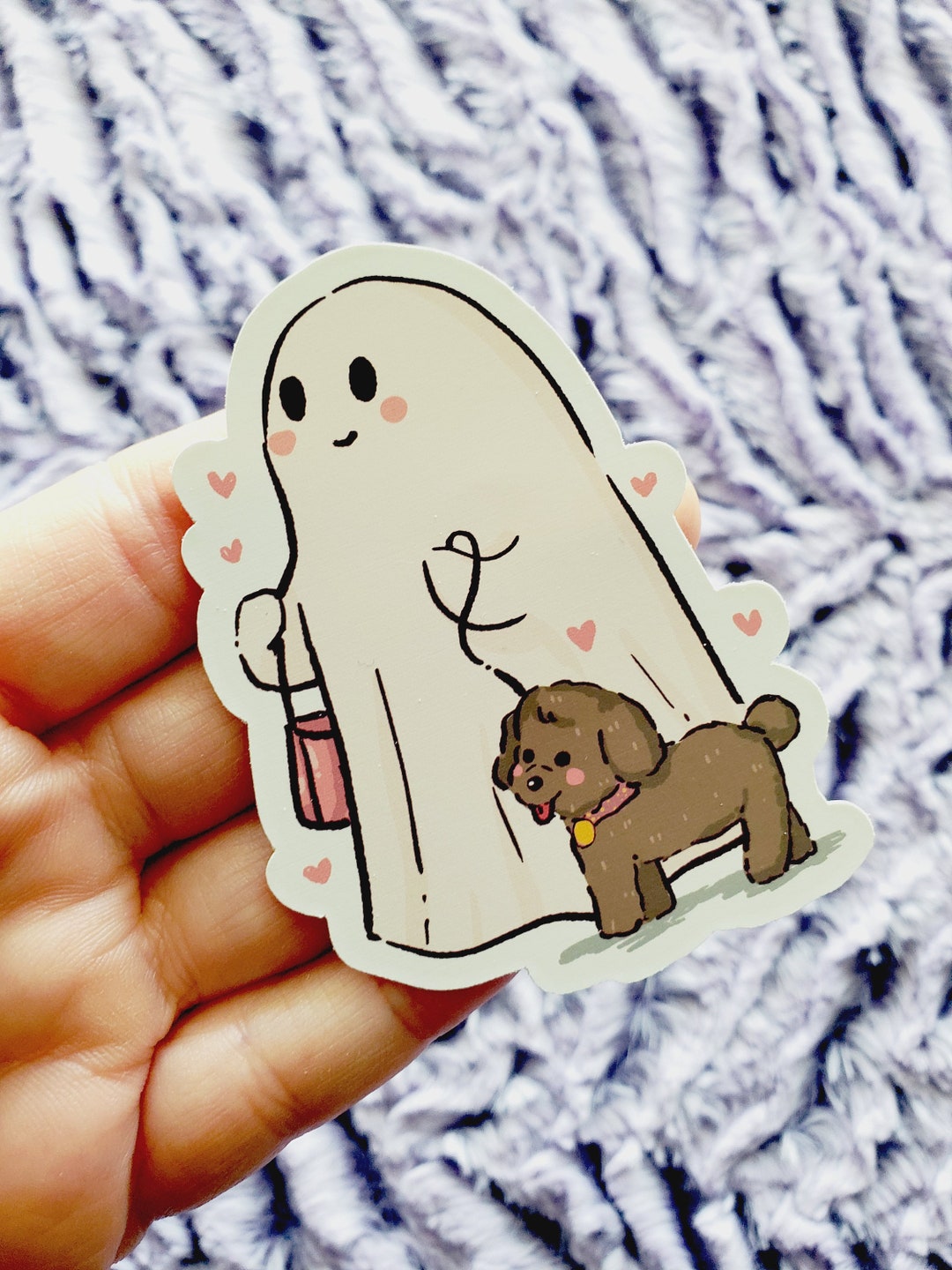 Ghost and Dog Vinyl Sticker Die Cut - Etsy