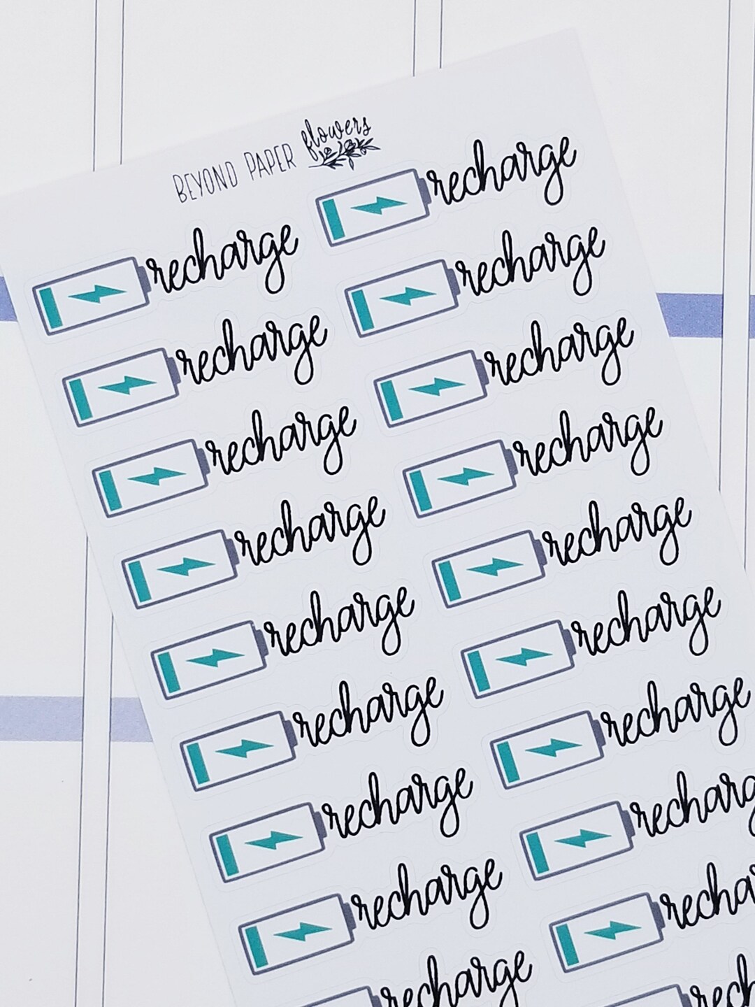Recharge Script Stickers - Etsy