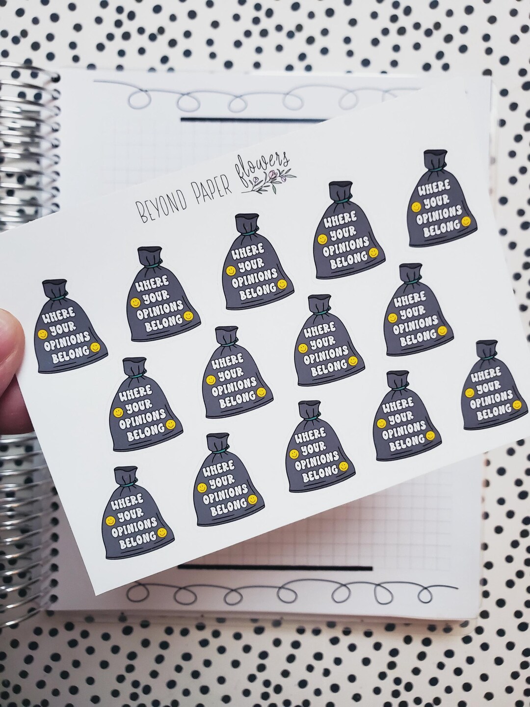 Opinions Trash Bag Sticker Sheet - Etsy