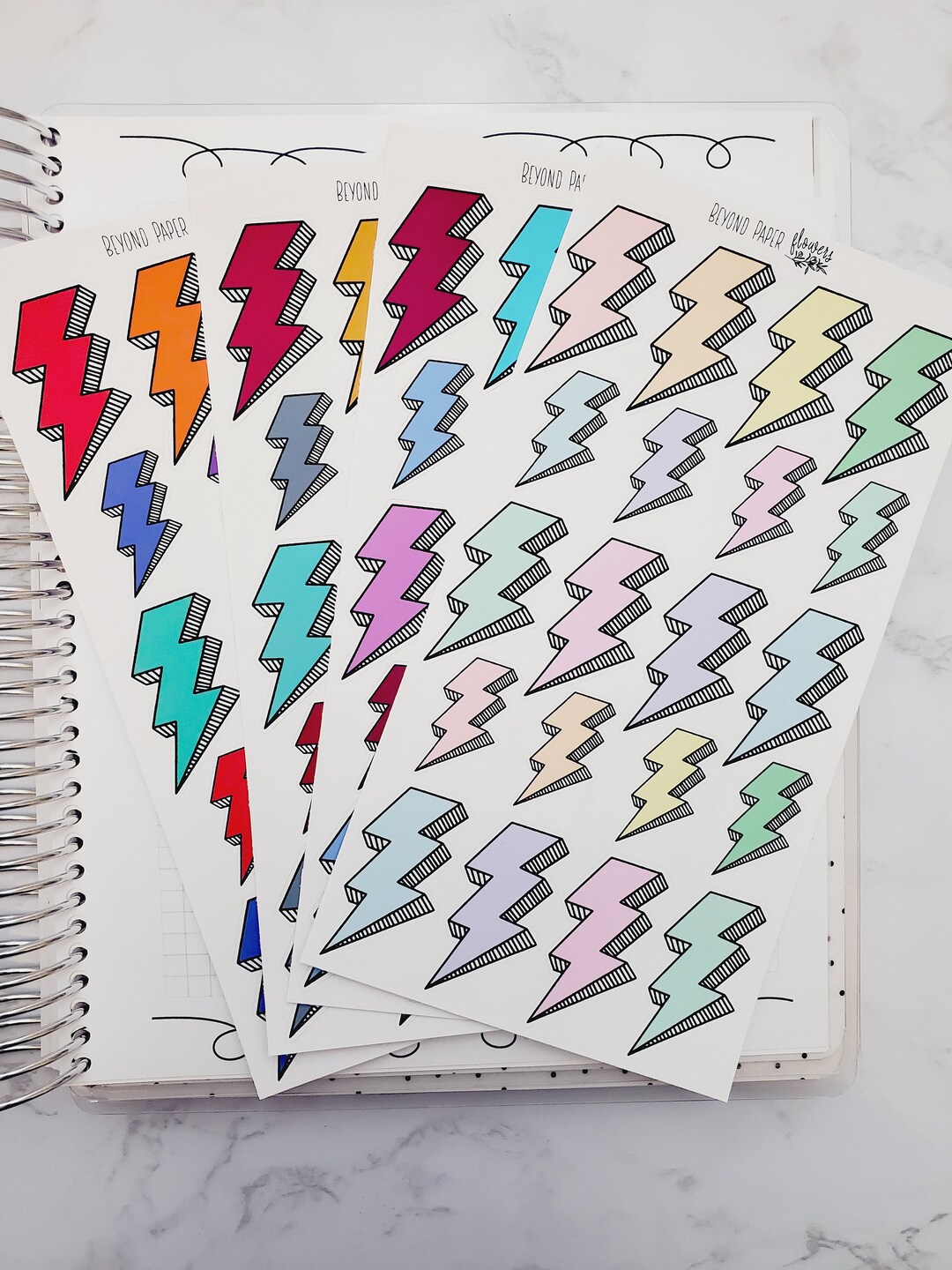 Colorful Lightening Bolt Deco Stickers - Etsy