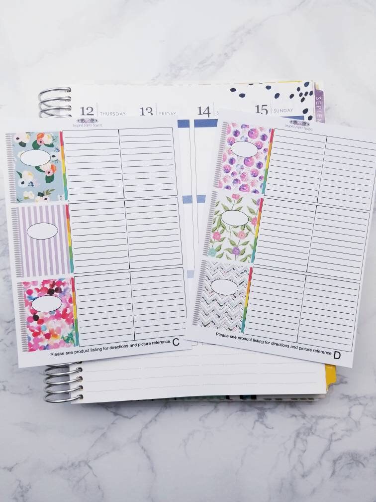 Foldable Planner Stickers A-D - Etsy