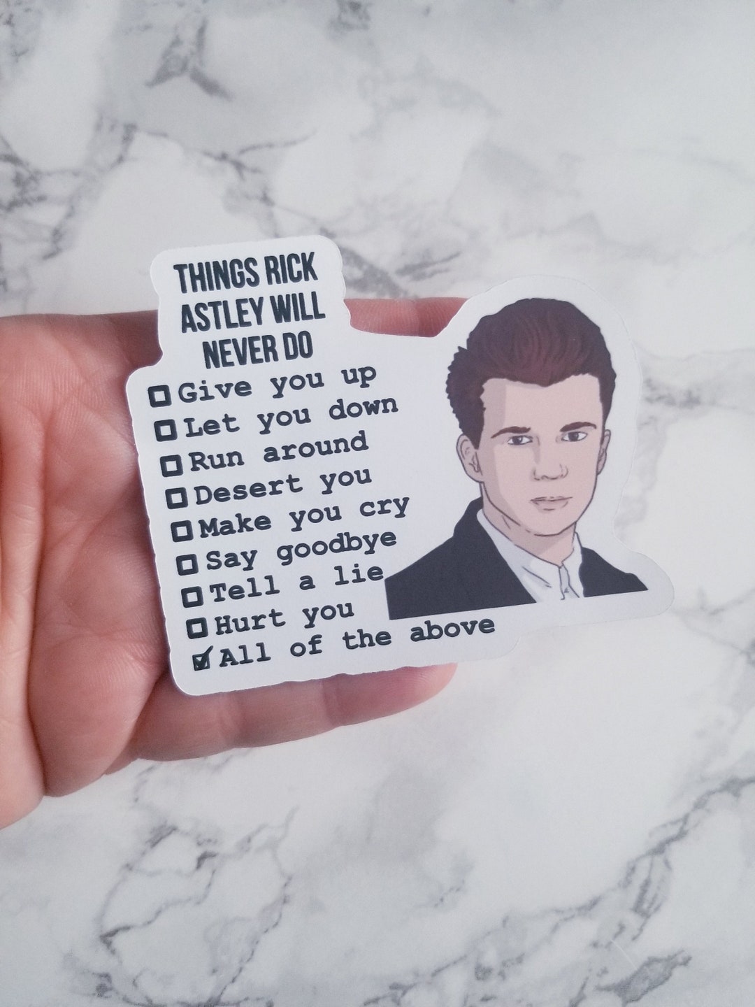 Rick Rolled Sticker Die Cut - Etsy