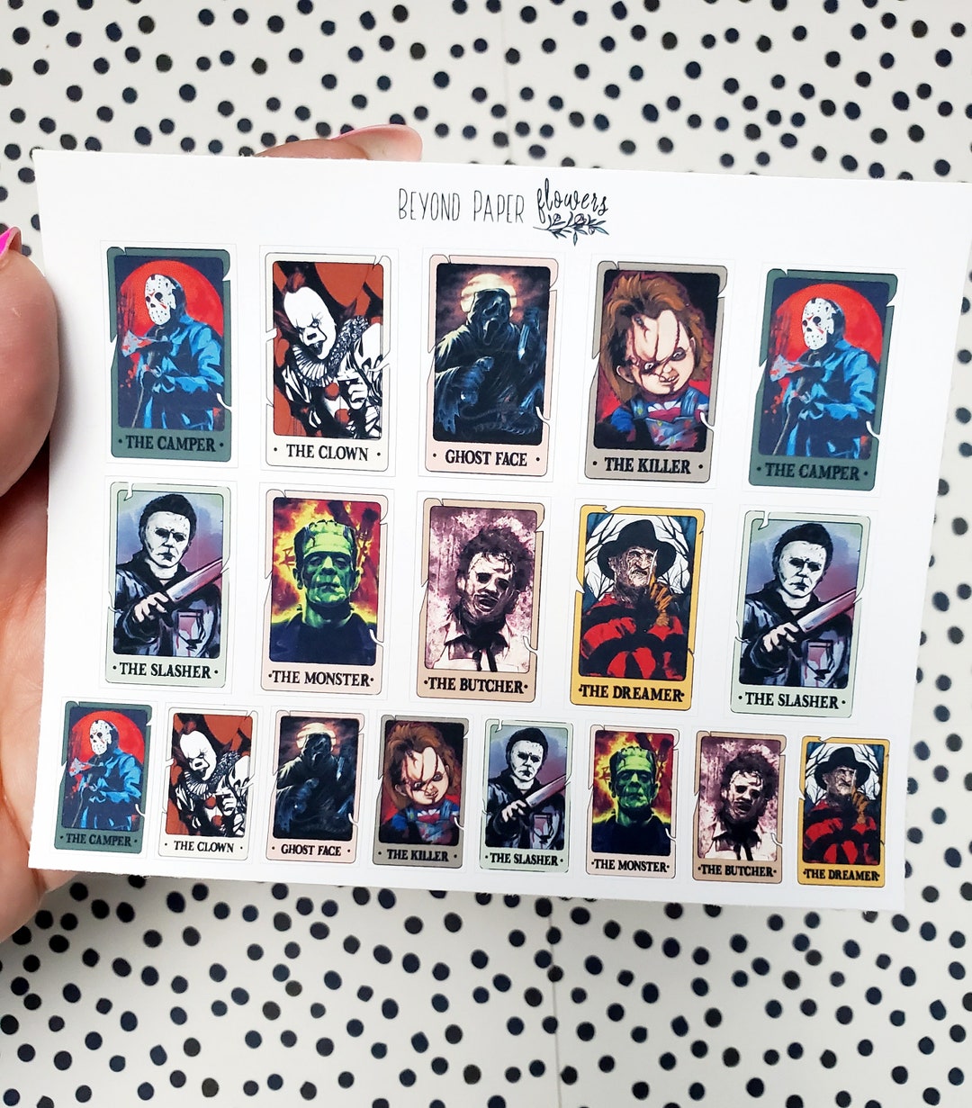 Horror Cards Deco Stickers - Etsy